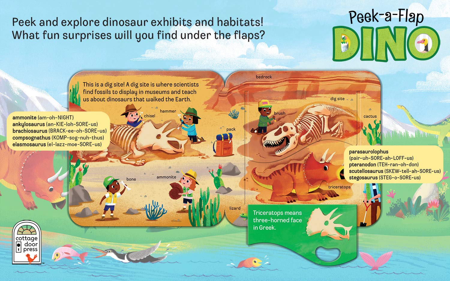 Peek-a-Flap Dino - Children's Lift-a-Flap Board Book, Gift for Little Dinosaur Lovers, Ages 2-7