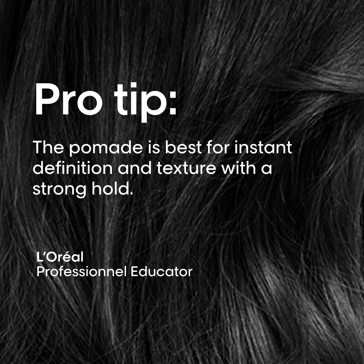 L'Oreal Professionnel Men’s Styling Pomade - For All Hair Types, Provides Medium Hold and Matte Finish