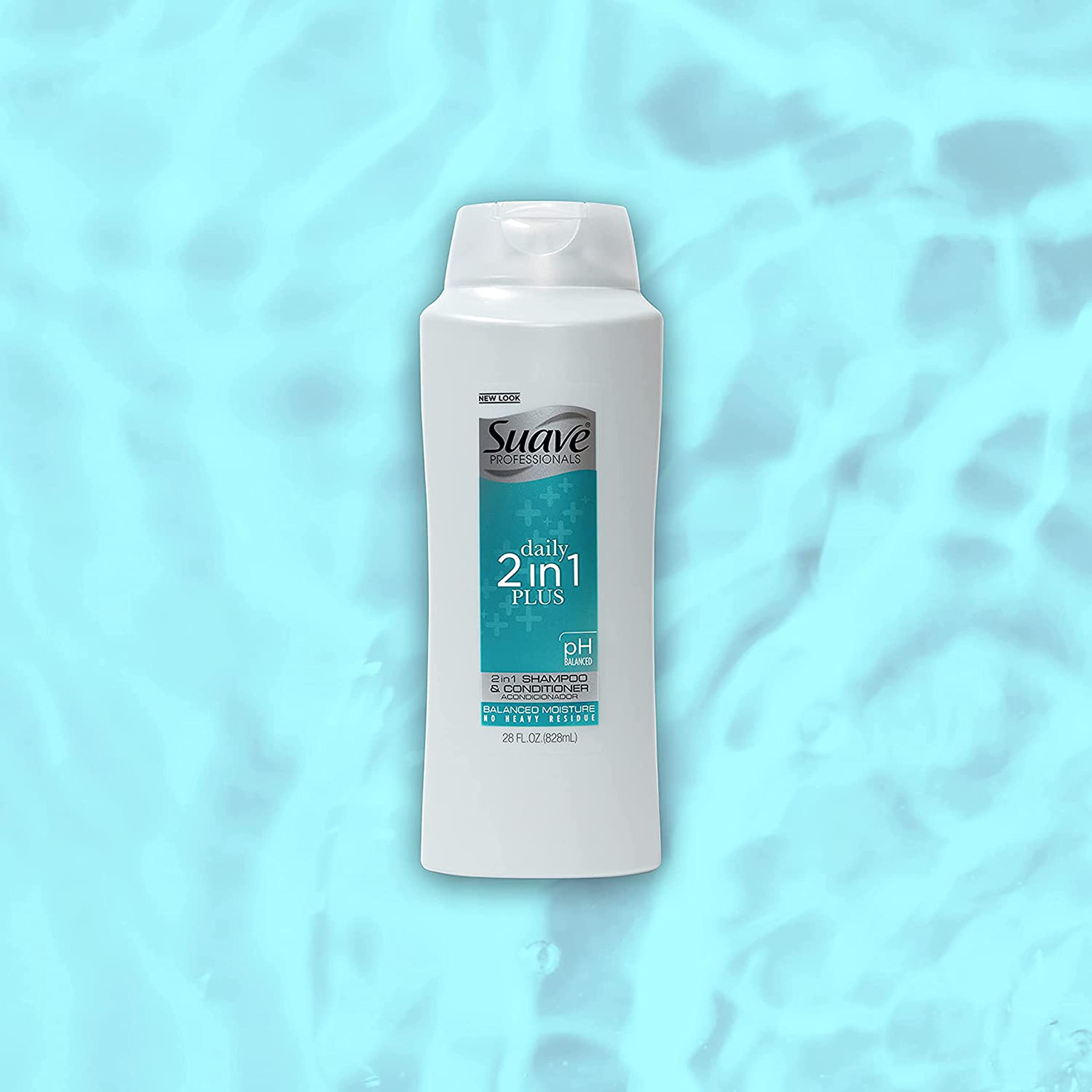 Suave Professionals 2 in 1 Shampoo and Conditioner Daily Plus for Cleansed Hair Hair Shampoo and Conditioner Formula With Micro-Moisturizing Complex 28 oz