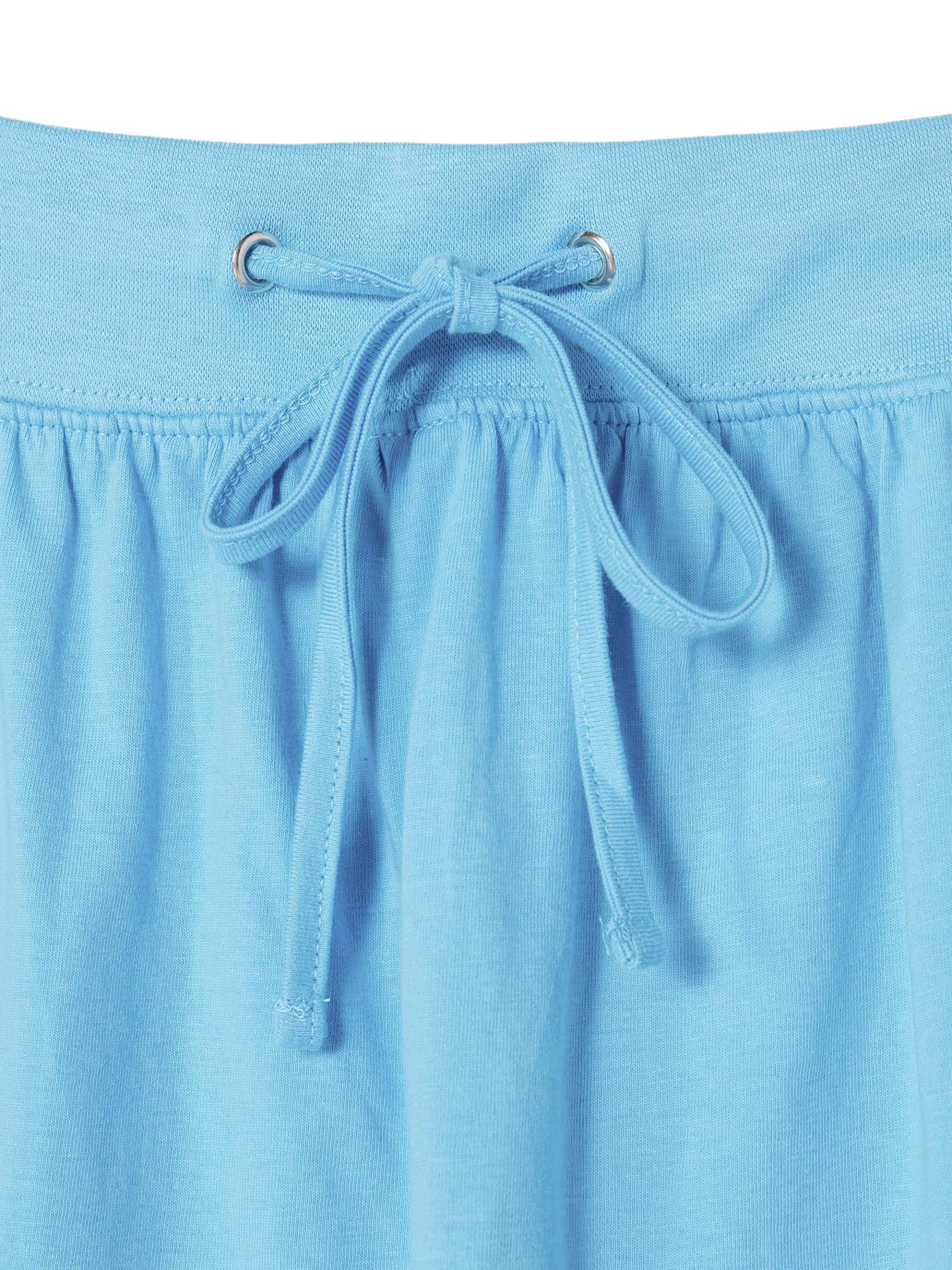 AmeriMark Women's Stretch Knit Skort Cotton Skort w/Pocket & Drawstring Waist Blue Surf MD