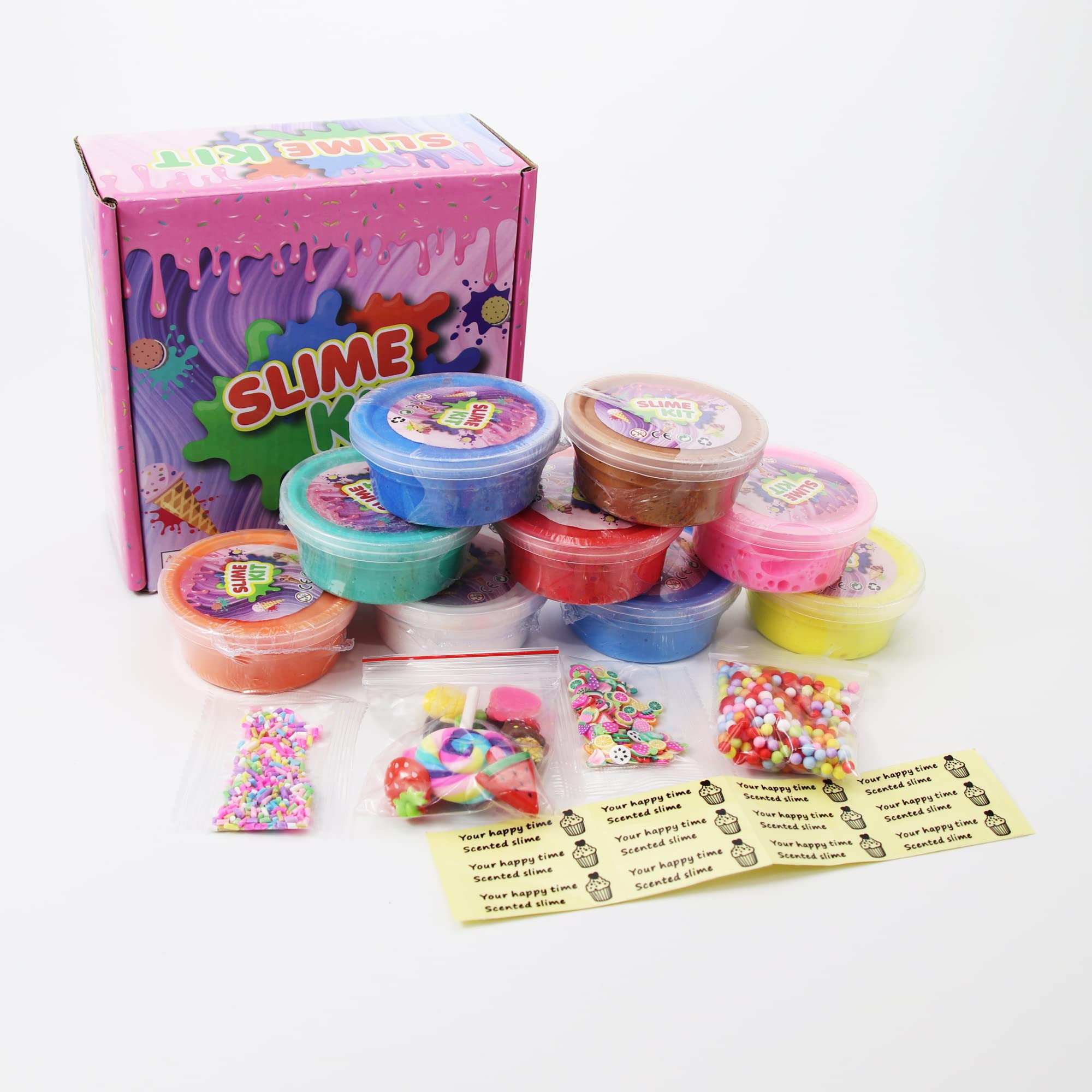 9 Pack Butter Slime Kit for Girls,Party Favors Stretchy and Non-Sticky, Stress Relief Toy for Kids,Soft DIY Slime for Boys