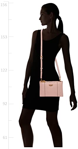 GUESS womens Noelle Double Zip Crossbody, Light Rose Logo, one size US