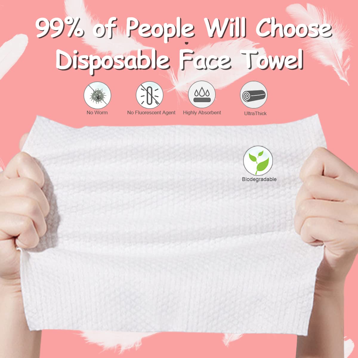 Amisley Disposable Face Towel, Ultra Soft Washcloths, 210Pcs Unscented Baby Dry Wipes for Sensitive Skin, Multi-Use as Makeup Remover & Thickening Cleansing Towelettes, w/Dust-Proof Bag, 3 Boxes