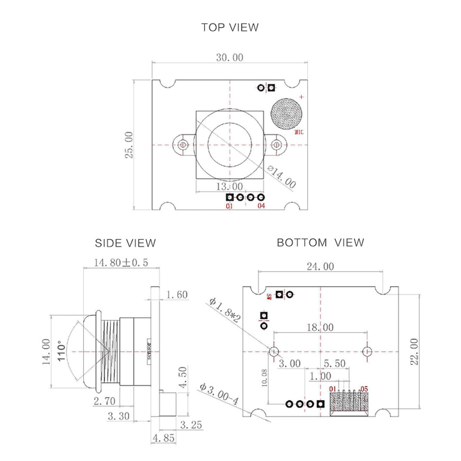 Camera Module, Mini USB2.0 Webcam Board Tiny Drive Free for OS X for Advertising Machines