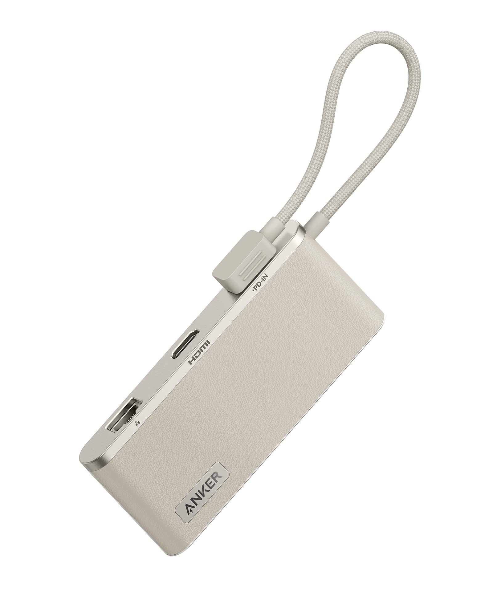 Anker USB C Hub, 655 USB-C Hub (8-in-1), with 2 USB-A 10 Gbps Data Ports, 100W Power Delivery, 4K HDMI, 1 Gbps Ethernet, microSD and SD Card Slots, 3.5 mm AUX, for MacBook, and More (Earthy White)