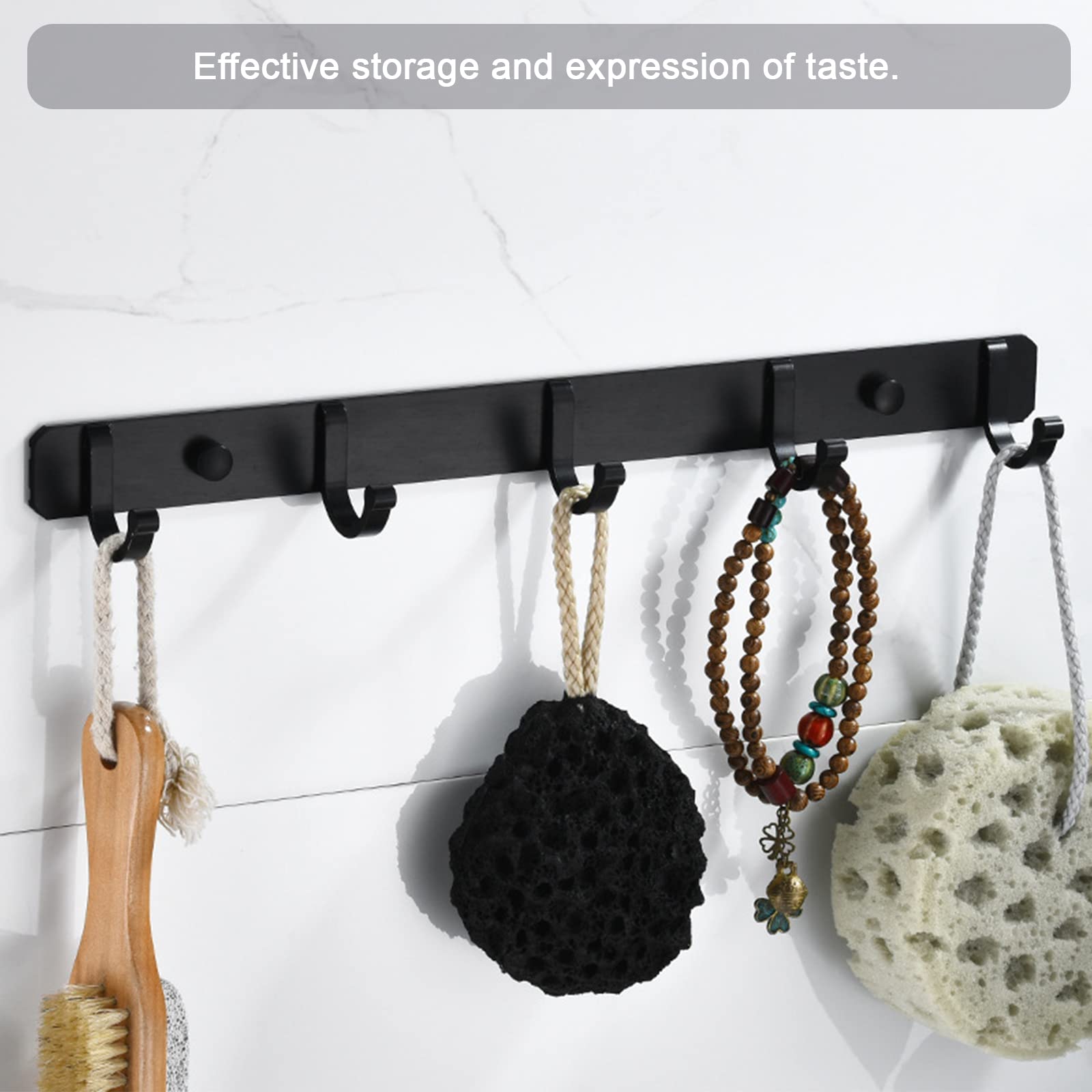 XIACIBDUS 2PCS Coat Rack Wall Mount, Wall Hooks for Hanging with 5 Hooks, 14 inch Coat Hooks Hanger for Coat Towel Bags, Entryway, Bathroom Kitchen Closet Room