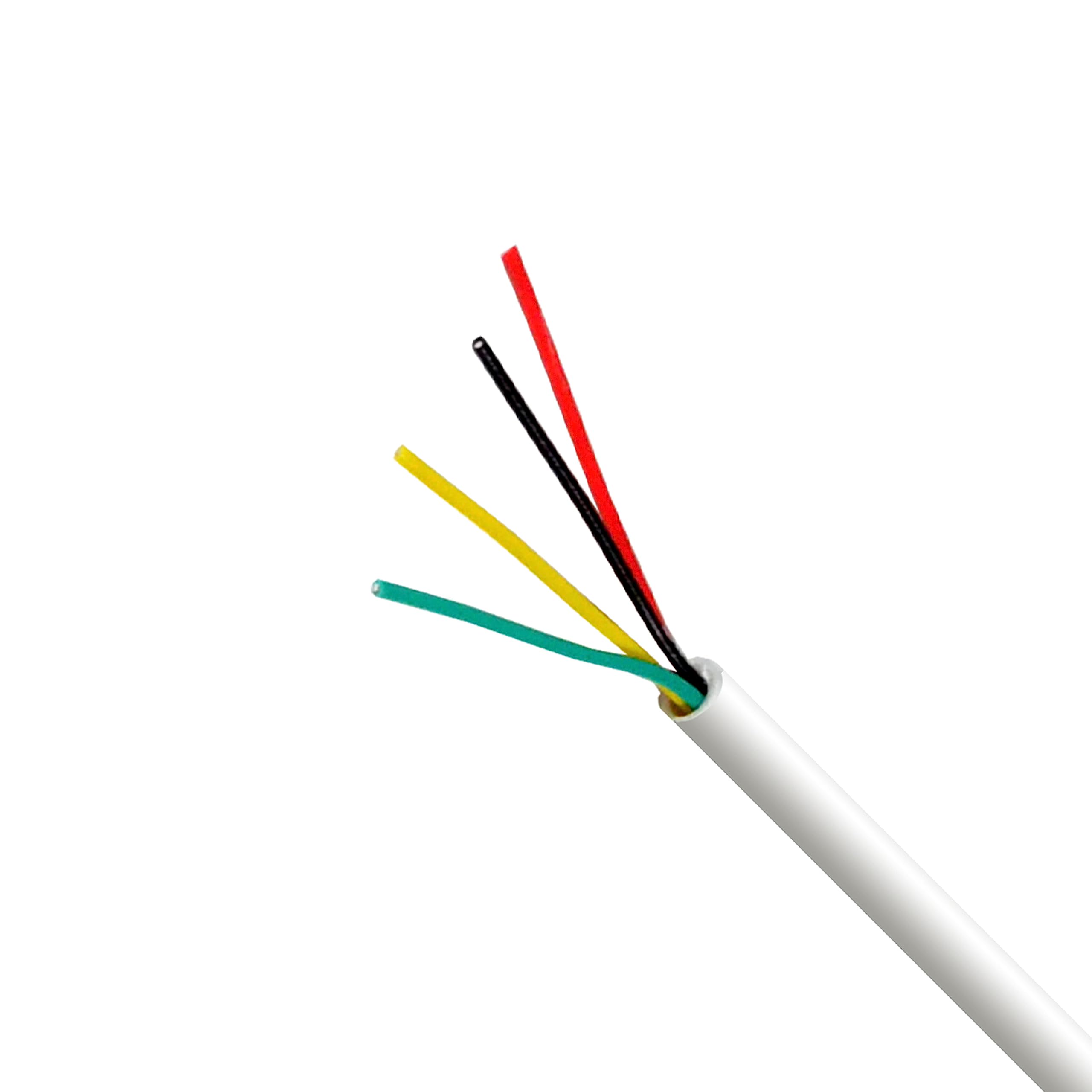 LOGICO Security Wire Burglar Alarm 22/4 Cable 500FT Stranded White 500' Speaker Cable