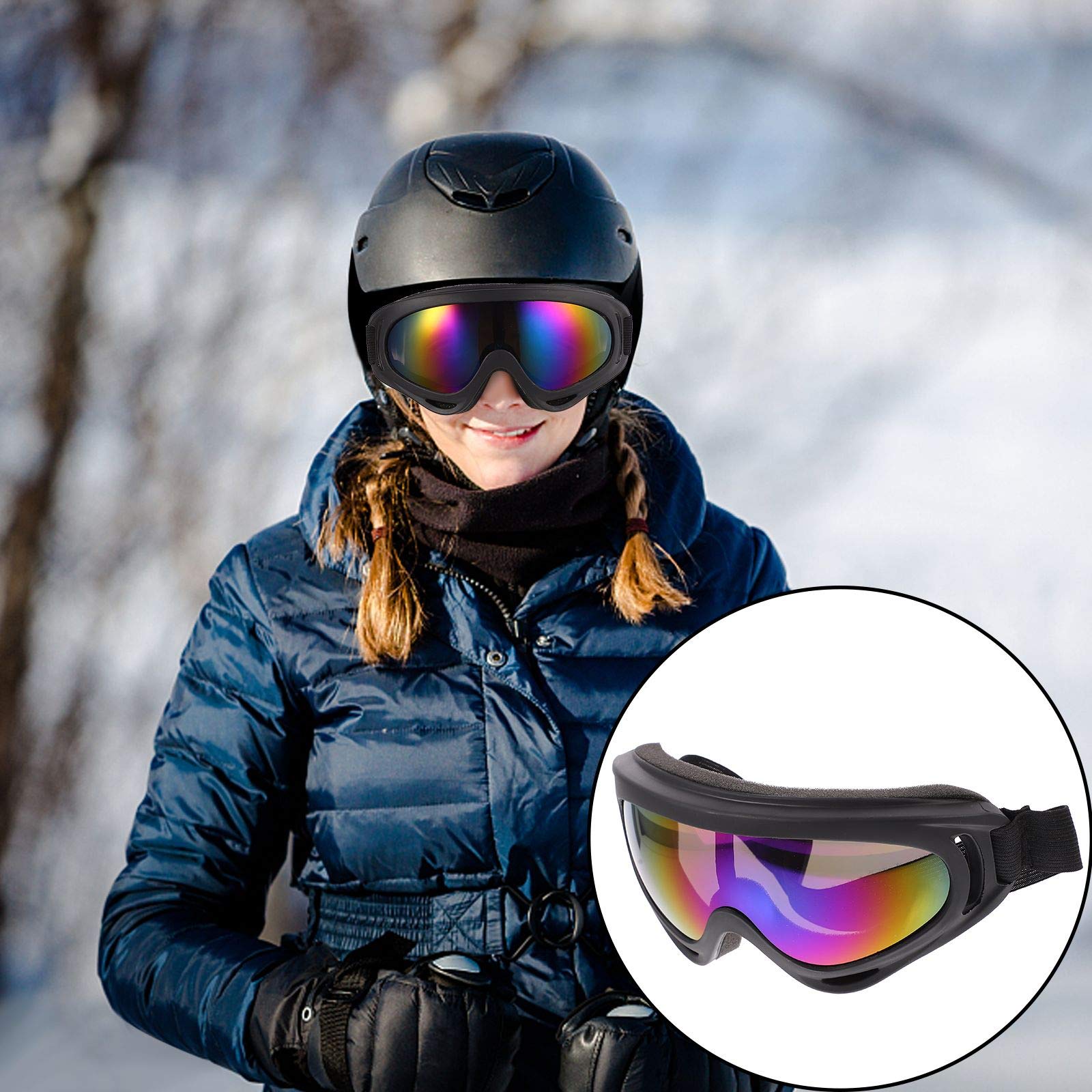 Abaodam 1 Pair Windproof Skiing Riding Cycling Eyeglasses Outdoor Sports Goggles Bike Part
