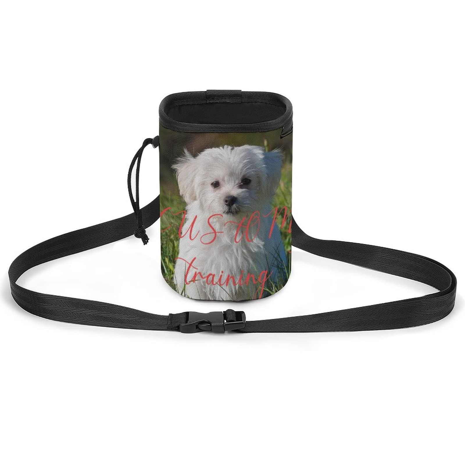 Custom Dog Treat Training Pouch with Photo Text, Personalized Pet Picture Name Treat Training Bag, Customized Dog Training and Behavior Aids - Easily Carries Pet Toys, Kibble, Treats