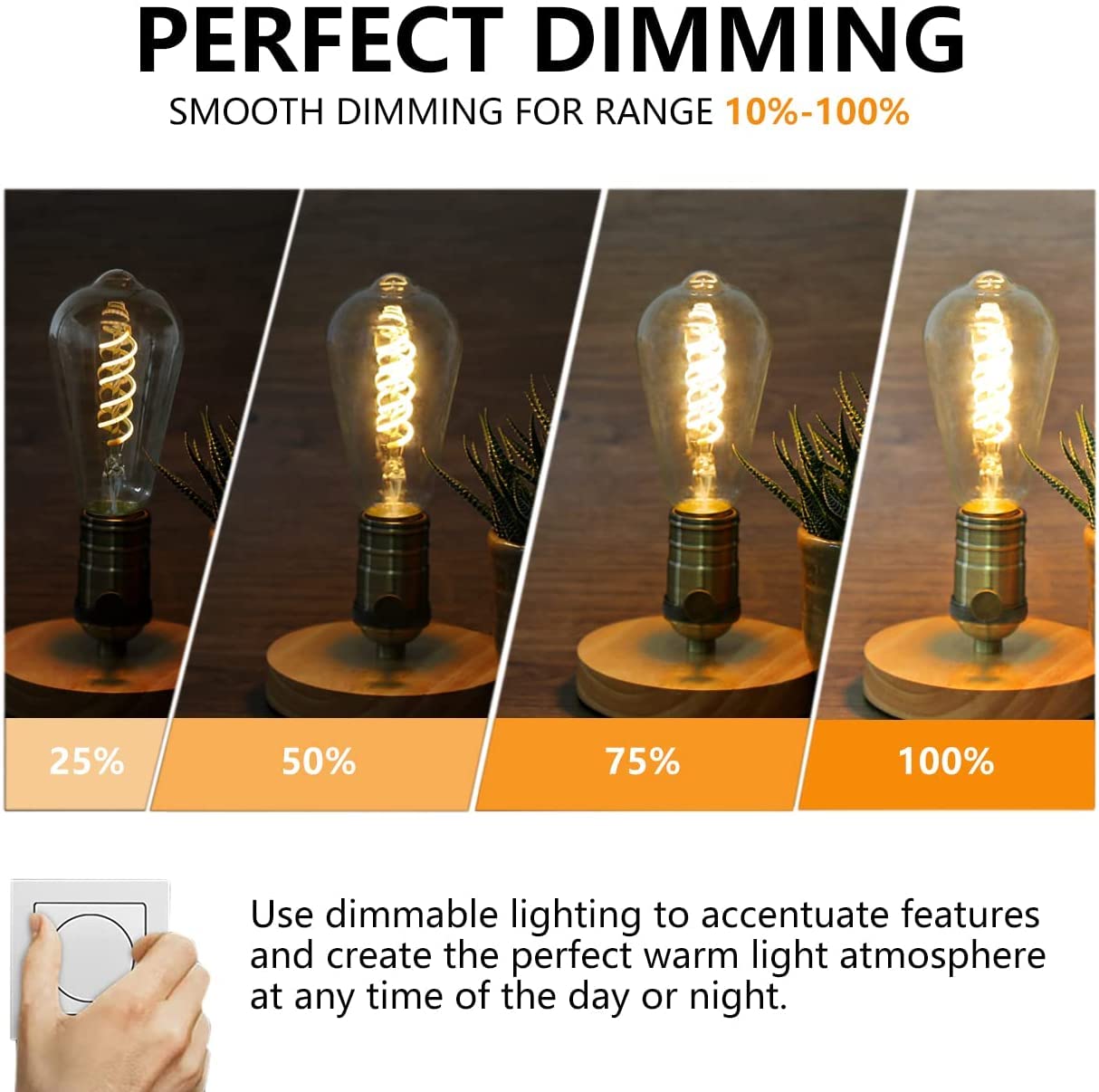BORT 6W Vintage LED Edison Bulbs, ST58/ST19, Warm White 2700K, Antique LED Filament Light Bulbs, Dimmable, 60W Equivalent, 600LM, E26 Standard Base, Clear Glass 6W-2700K-6Pack