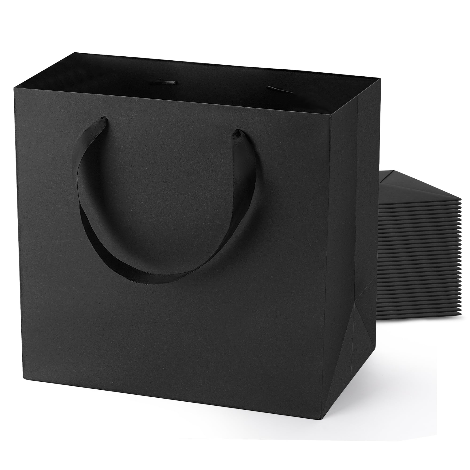 Generic Black Gift Bags With Handles: 12.5x4.5x11 Inch 30pcs Large Paper Bags Bulk For Party Shopping Wedding Birthday