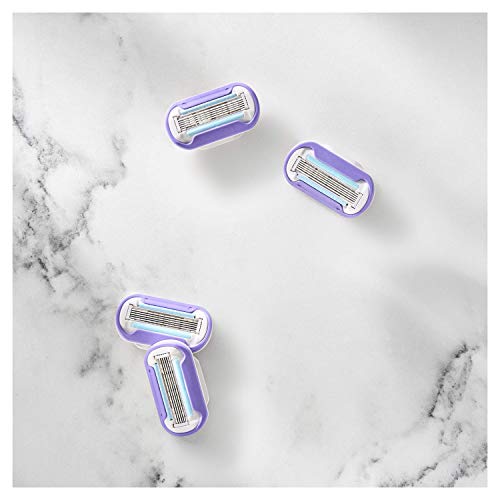 Gillette Venus Deluxe Smooth Swirl Razor Blades Women, Pack of 3 Razor Blade Refills, Lubrastrip with A Touch of Vitamin E