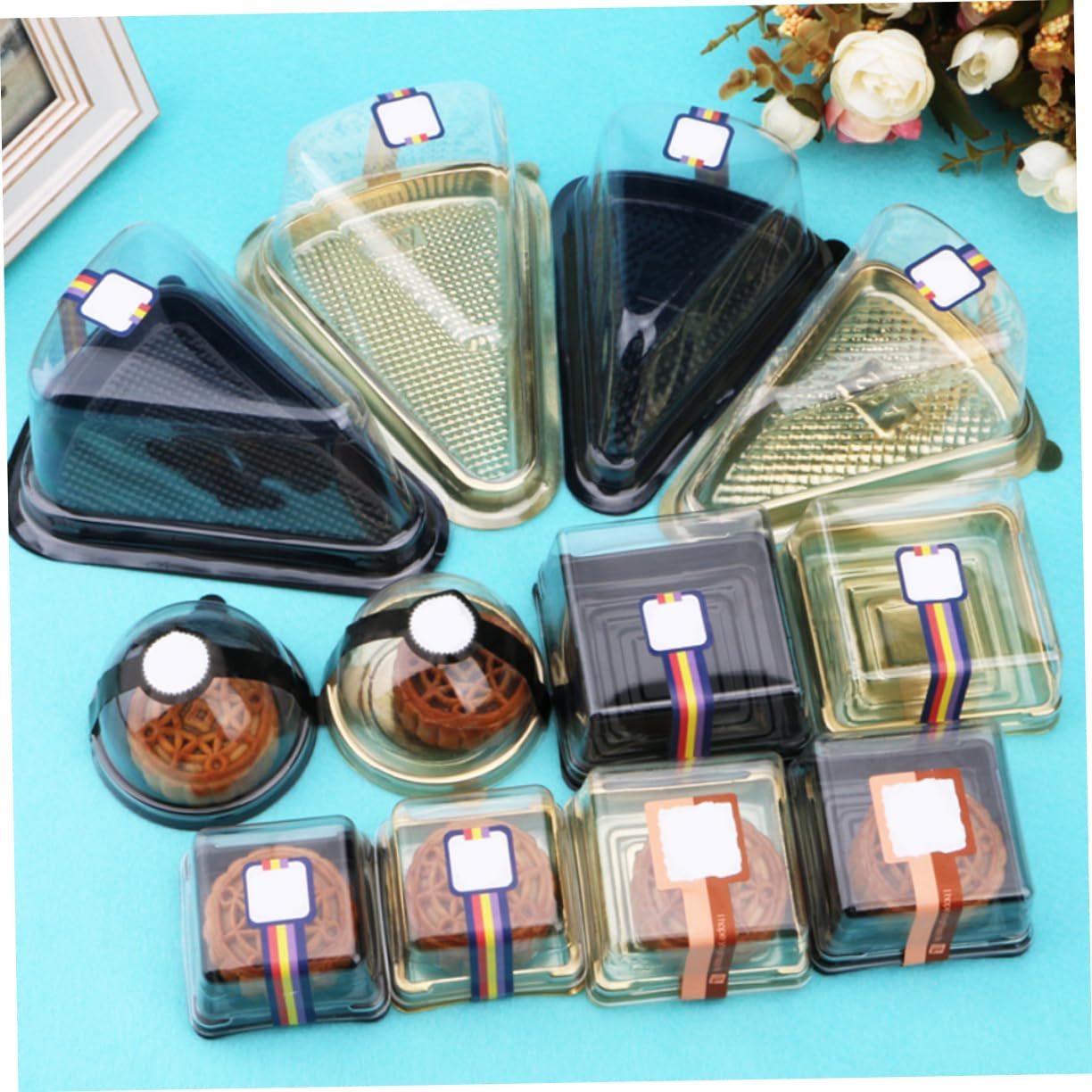Abaodam 50 Pcs Boxes Cake Containers Disposable Containers Mini Cupcake Container Niang Tray Box