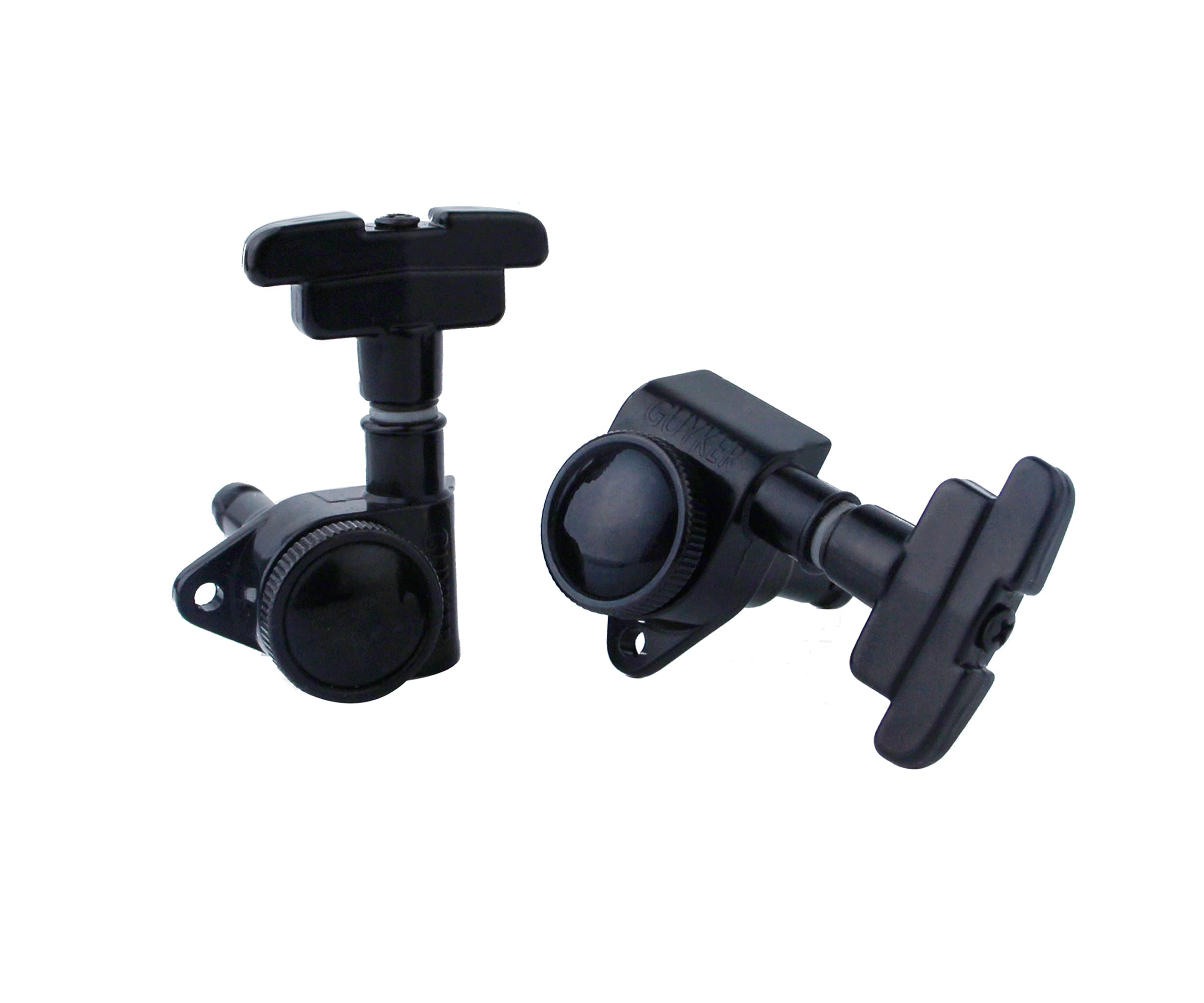 Guyker Guitar Locking Tuners (3L + 3R Handed) - 1:21 Lock String Art Deco Rotomatic Tuning Key Pegs Machine Head with Imperial Style Head Replacement for Electric, Folk or Acoustic Guitars - black