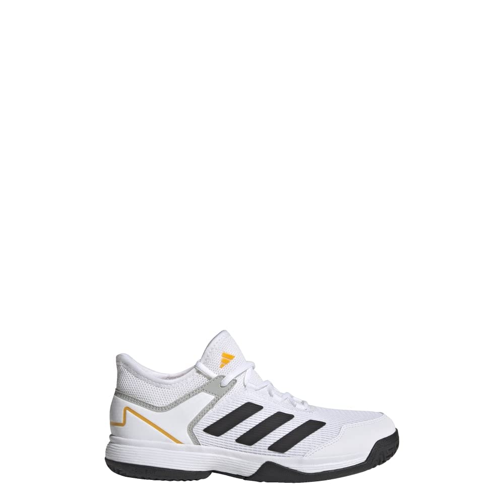 adidas Adizero Ubersonic 4 Tennis Shoe, White/Core Black/Solar Red, 3.5 US Unisex Big Kid