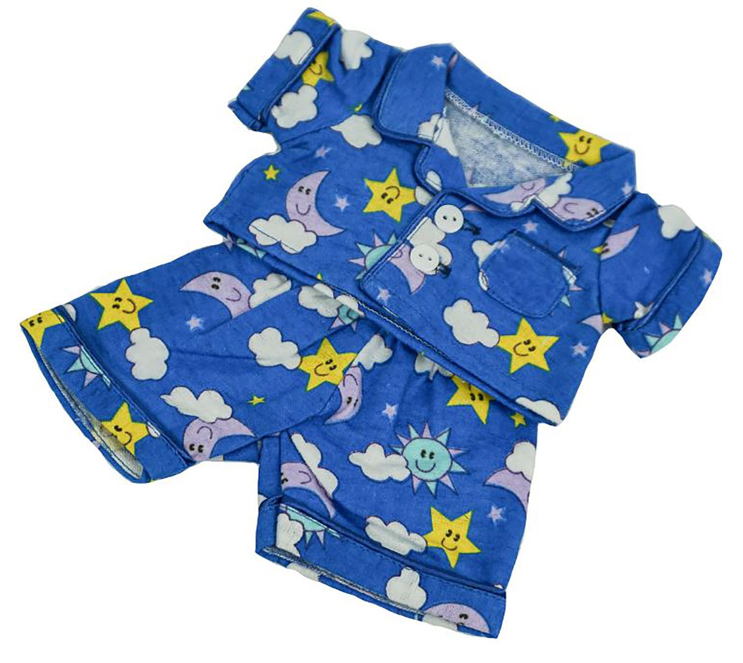 Fun Flannel Pajamas Outfit Teddy Bear Clothes Fit 8 inch to 10 inch Build-a-bear and Make Your Own Stuffed Animals