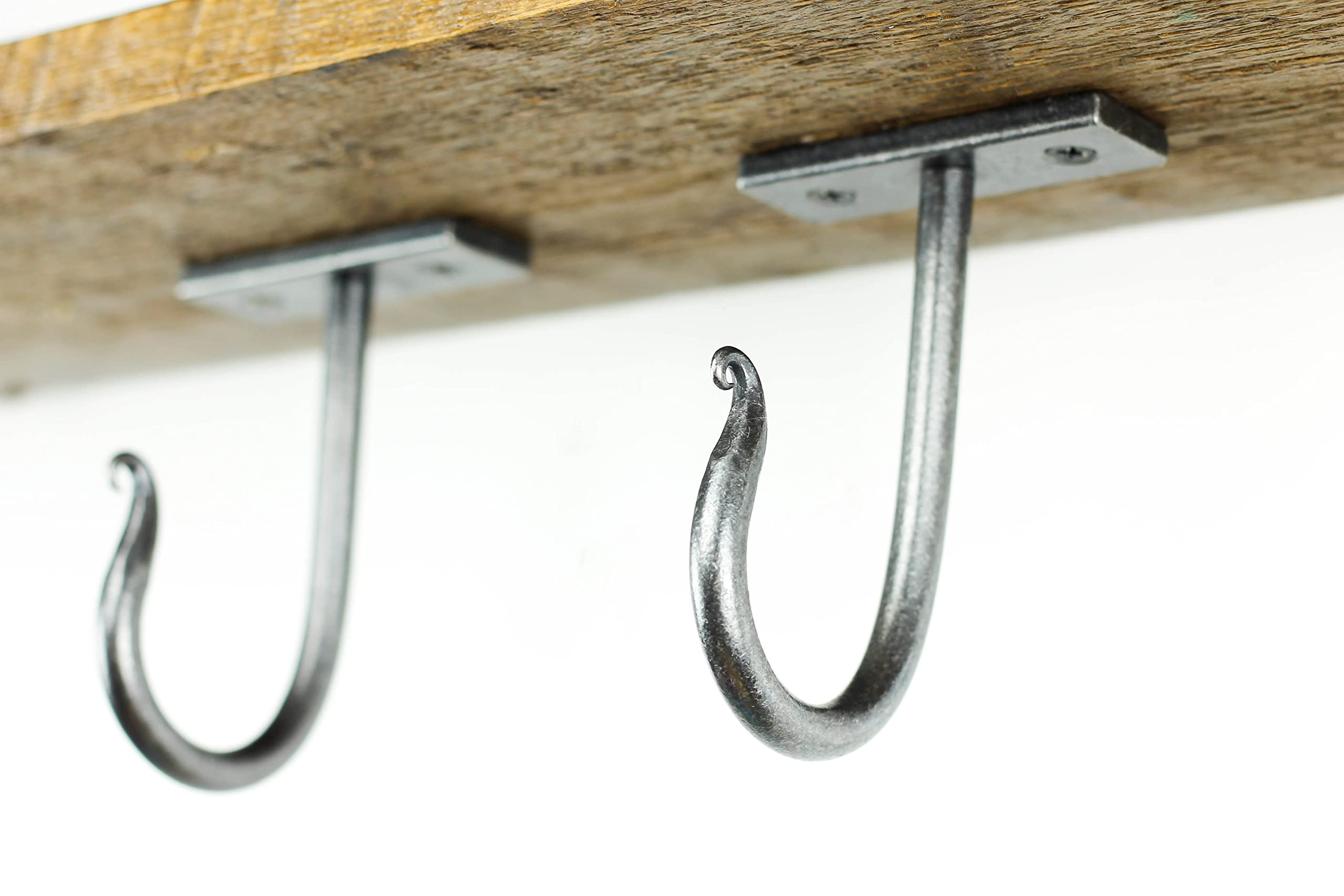 Undermount Classic Style Ceiling Hook | Hand Forged Wrought Iron | Black Dog Ironworks