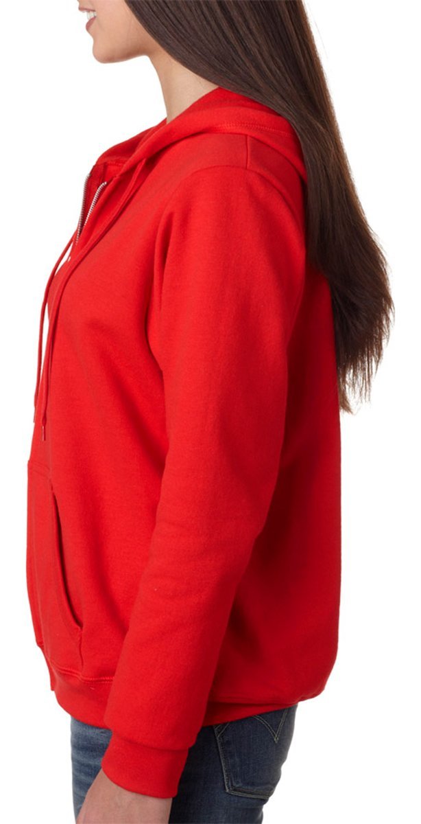 Gildan Women's Full Zip Hooded -Sweatshirt, Sport Grey, Large