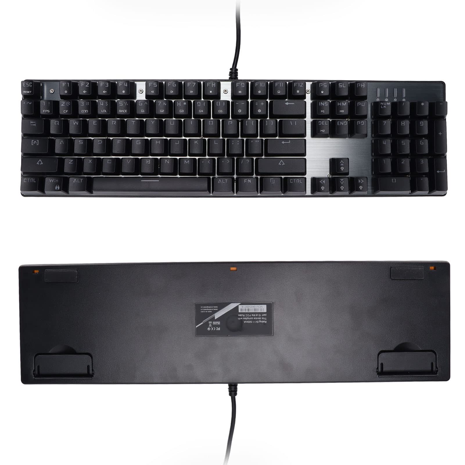 Byged Mechanical Keyboard, 104 Keys RGB Keyboard Wired PC Gaming Keyboard Durable Mechanical USB Keyboard with Blue Switch, for Desktop Laptop