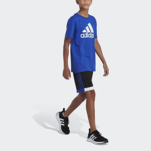 adidas Boys' Elastic Waistband Winner Short, Black with Collegiate Royal, X-Large (18/20)