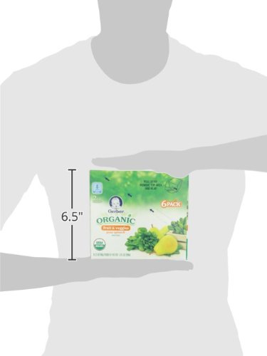 Gerber 2nd Foods Organic, Pear Spinach (6 Count, 3.5 Oz Each)
