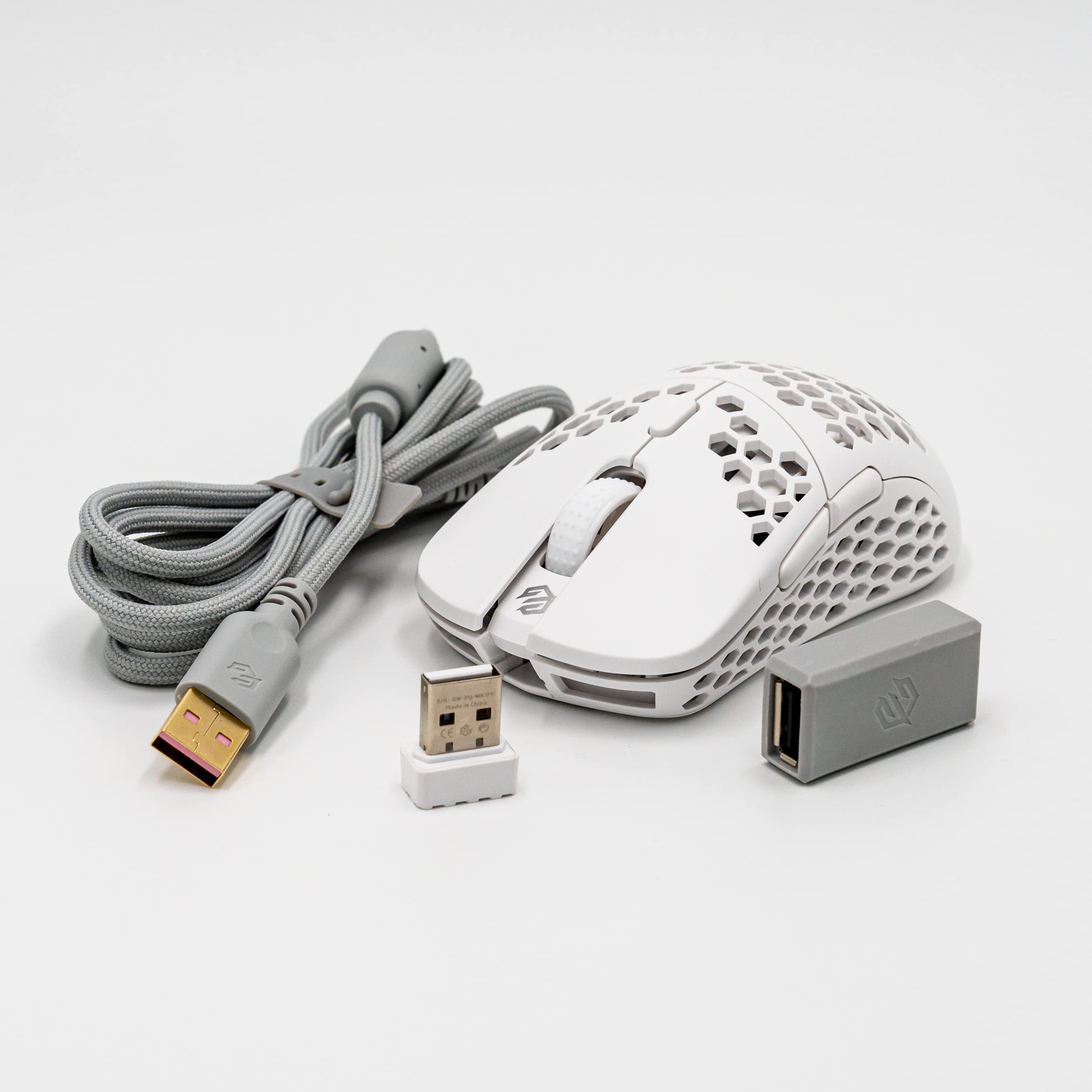 G-Wolves Hati HT-S ACE Wireless Gaming 58 gram Ultra Lightweight Honeycomb Design Mouse(White)