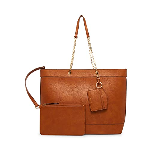 Anne Klein Large Tote with perf Ring Logo, Ginger Biscuit/Ginger Biscuit