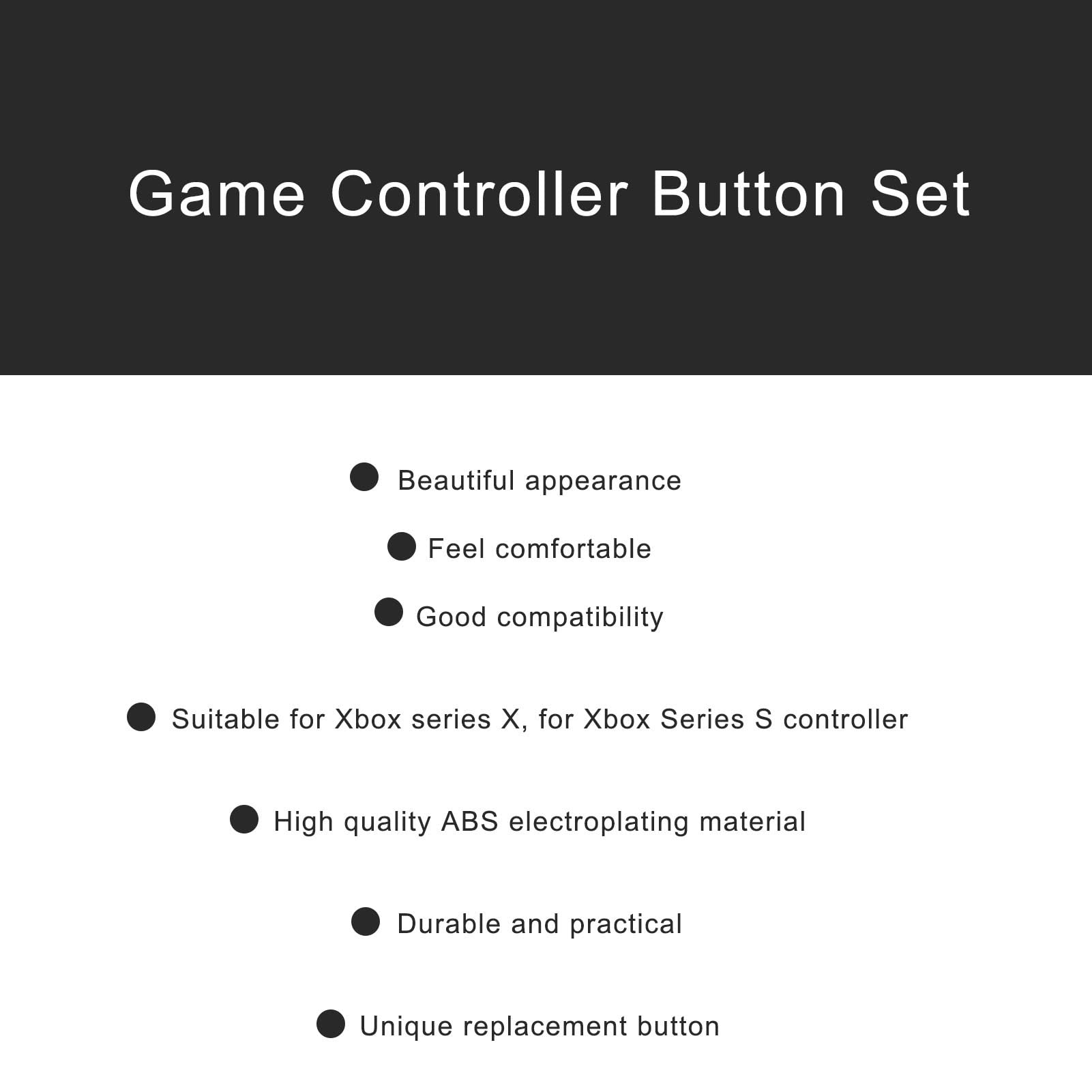 Full Game Controller Plating Button Set, Game Handle Accessories Compatible Beautiful Appearance for Series X(Electroplating red)