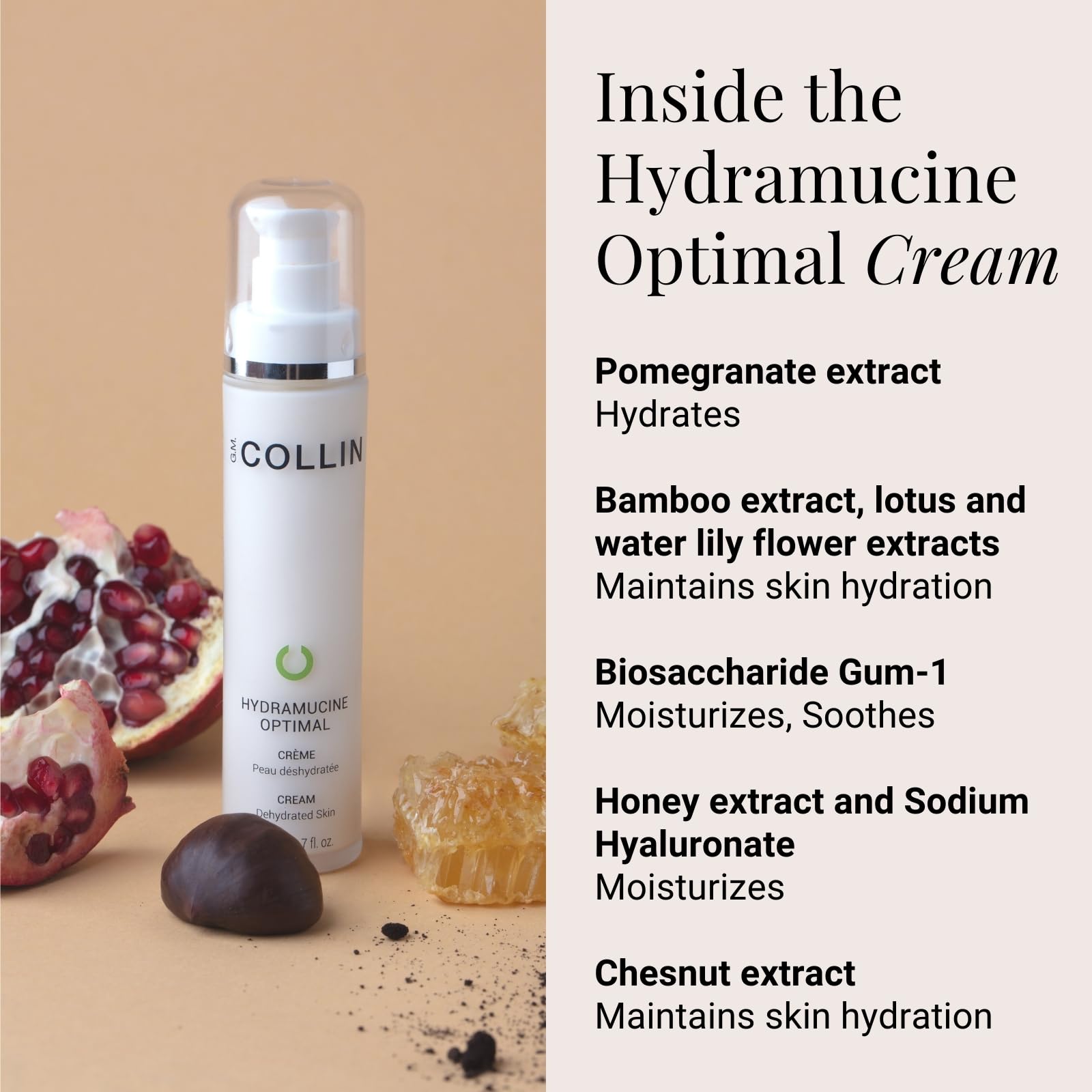 G.M. COLLIN Hydramucine Optimal Cream | Daily Face Moisturizer for Normal to Dry Skin | Firming Facial Lotion
