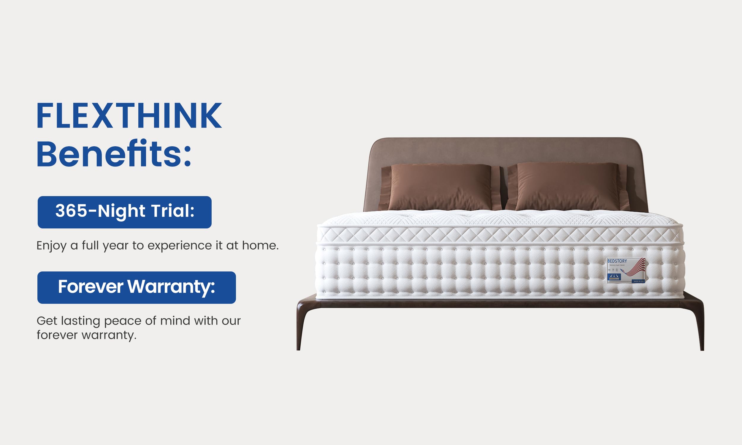 BedStory Queen Mattress 12 Inch, Deep Sleep Mattress Extra Lumbar Support - Medium Firm Mattress - Memory Foam Hybrid Mattress Euro Top, Fiberglass Free - No Odor - 365 Night Trial - Forever Warranty