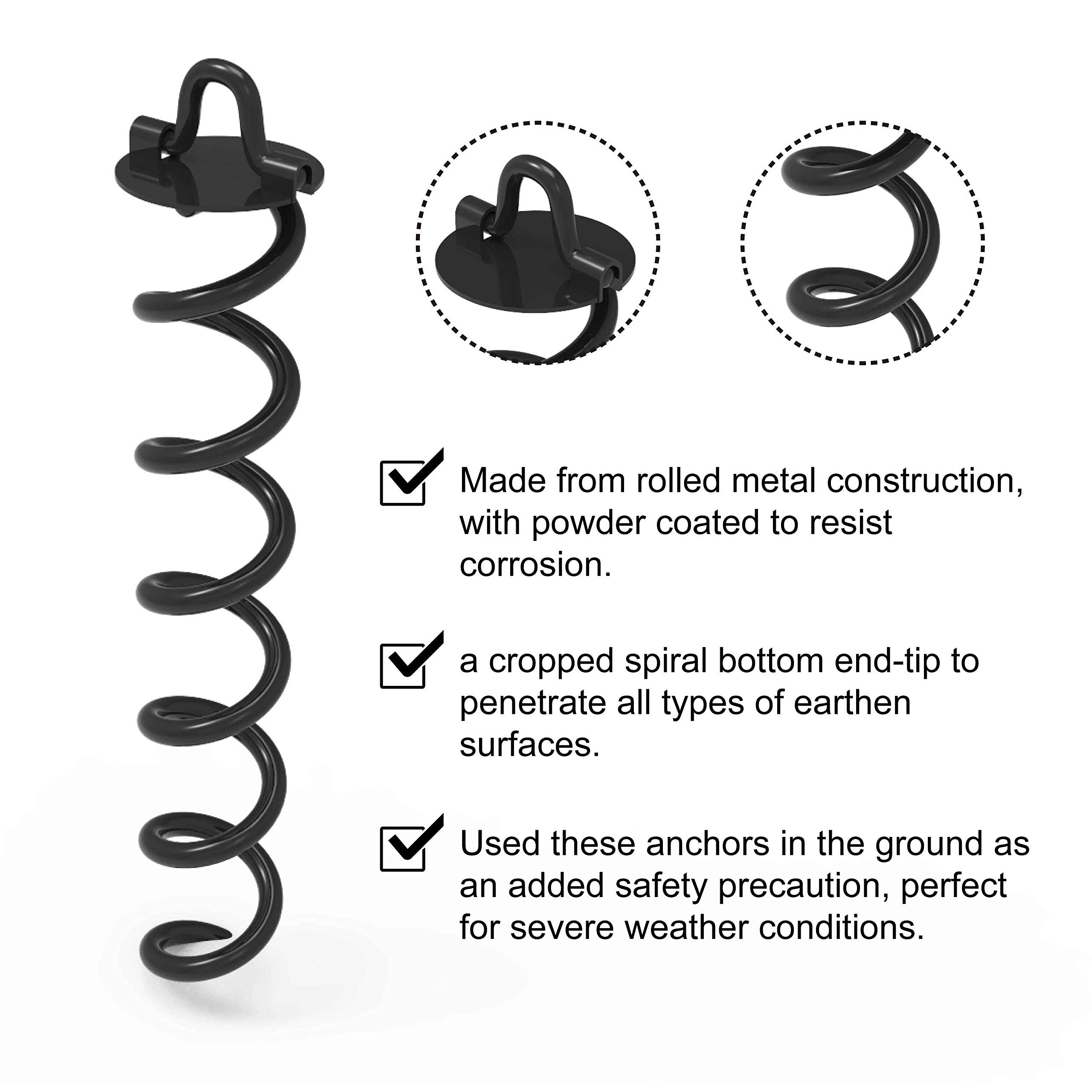 ABCCANOPY 16" Spiral Ground Anchor with Dog Tie Out for Trampoline Anchor