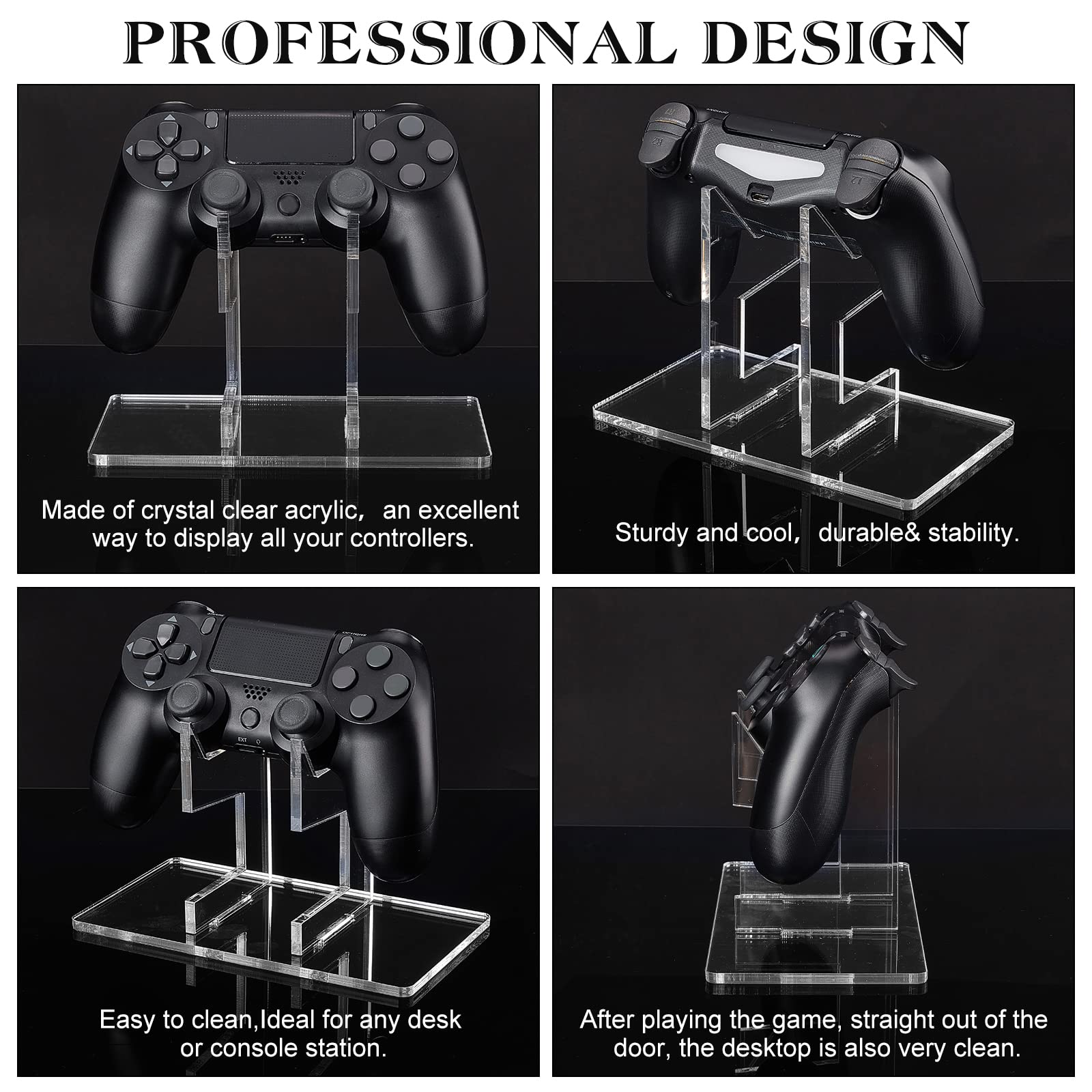 AHANDMAKER Controller Stand Holder, Universal Game Controllers Mount Stand Bracket Compatible Retro Modern Controllers Clear Remote Control for Xbox ONE PS4 PS5 Switch Display & Organization