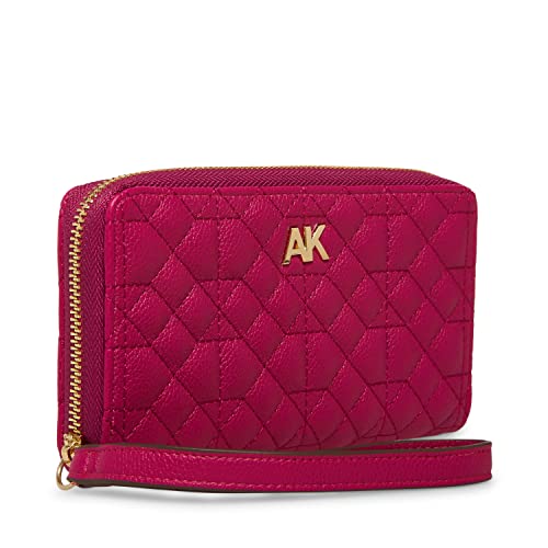 Anne Klein Womens Ak Ak Zip Around Wallet quilted chain tote, Orchid, One Size US