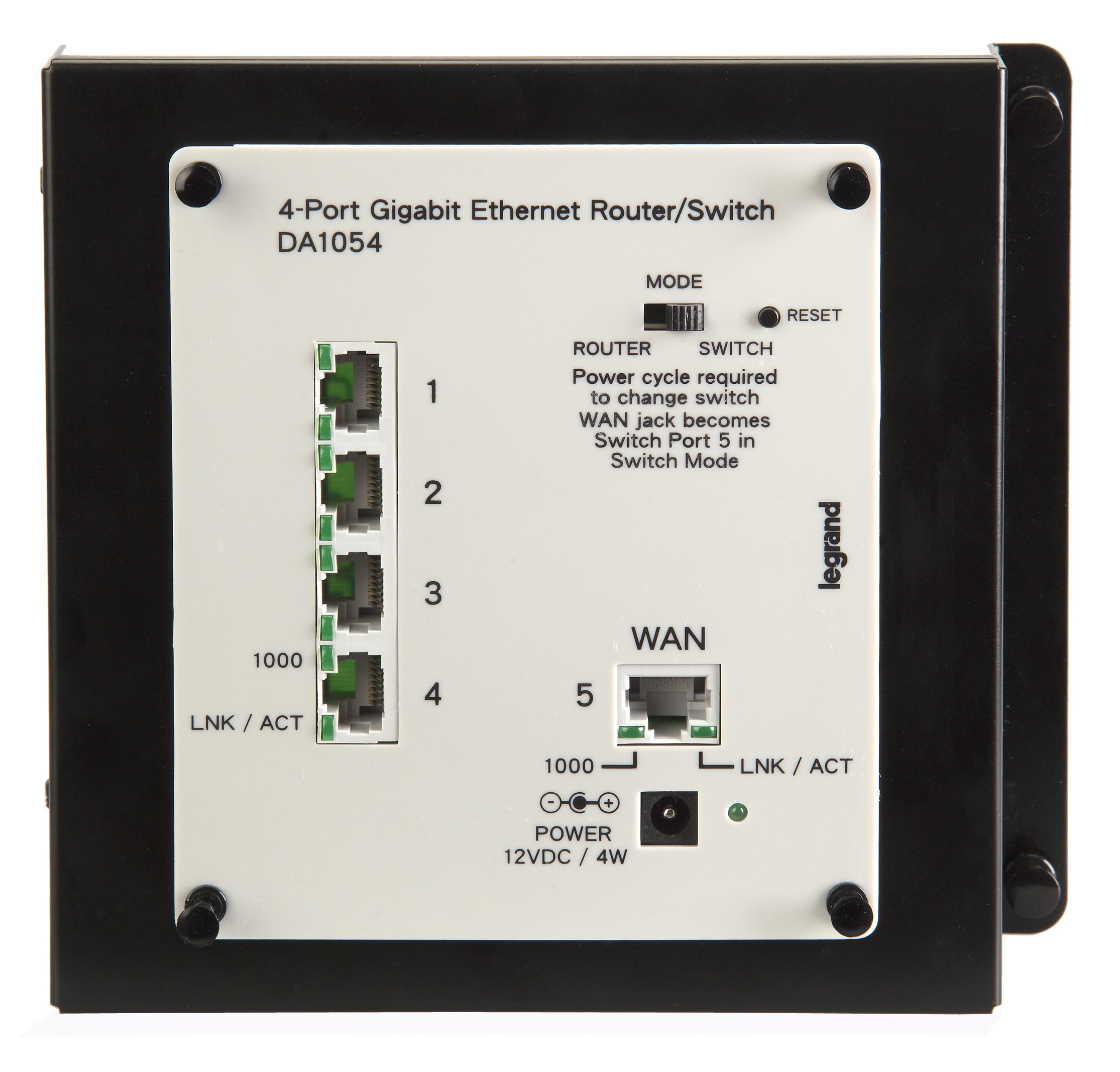 Legrand, Home Office & Theater, Wireless Router, Dual Band Antenna, Black, 4 Port, DA1054