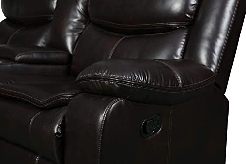 Blackjack Furniture Marsden Modern Leather Air Reclining Living Room Sectional, Brown