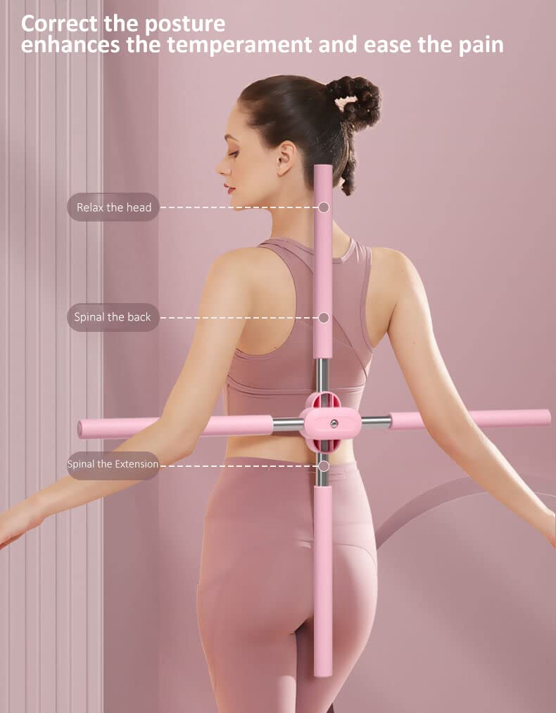 Adontze Yoga Sticks Posture Correction Sticks Stretching Tool, Posture Stick, Back Exercise Equipment (Blue)