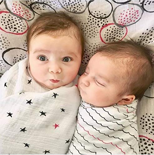 Muslin Swaddle Blanket 100% Soft Muslin Cotton 3 Pack 47"x 47" (Hot Pink)