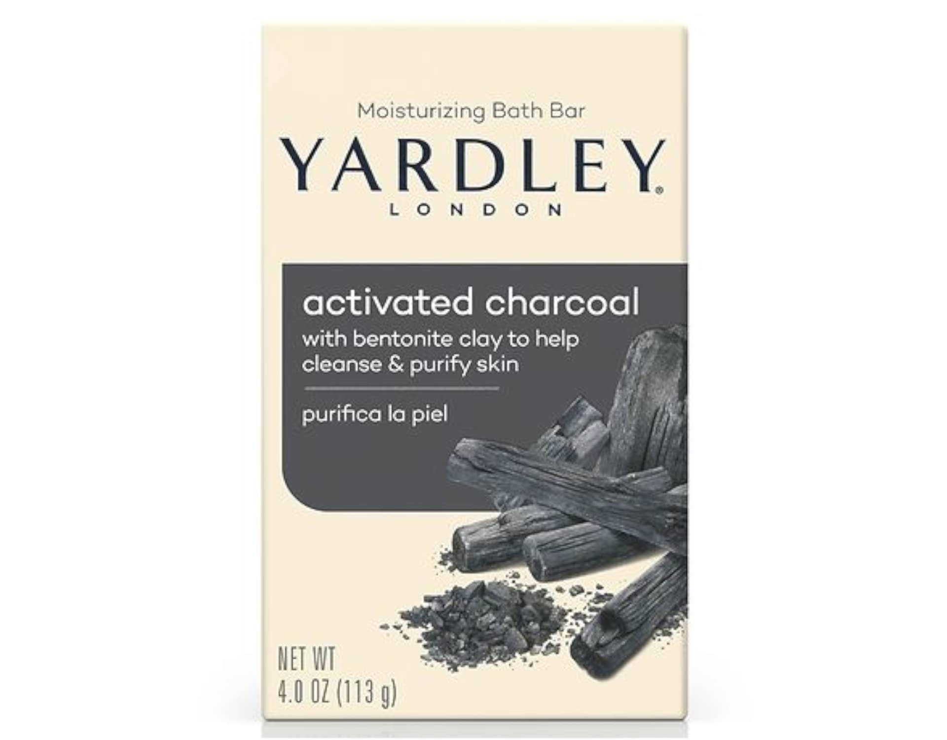 Yardley Activated Charcoal Bath Bar 4oz - 3 Pack
