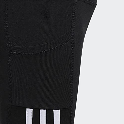 adidas Girls' Stripe Jogger 7/8" Tights, Black, 6