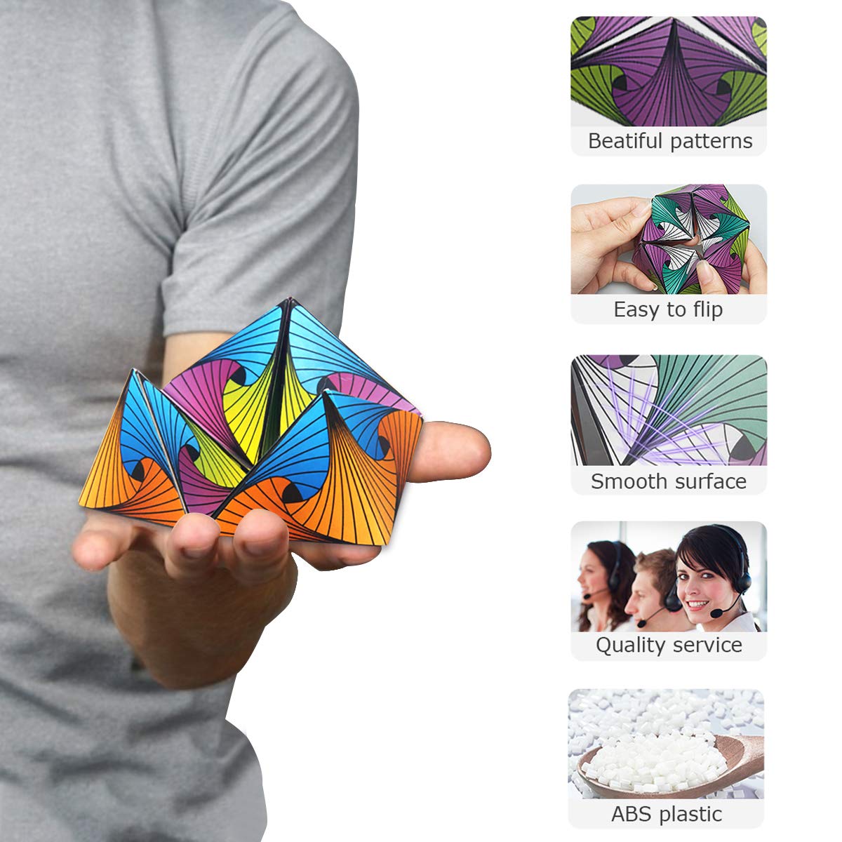 Euclidean Cube Fidget Toys for Kids, Desk Toy for Adults to Stay Calm and Focused, Magic Cube for Girls and Boys Over 3 Years Old
