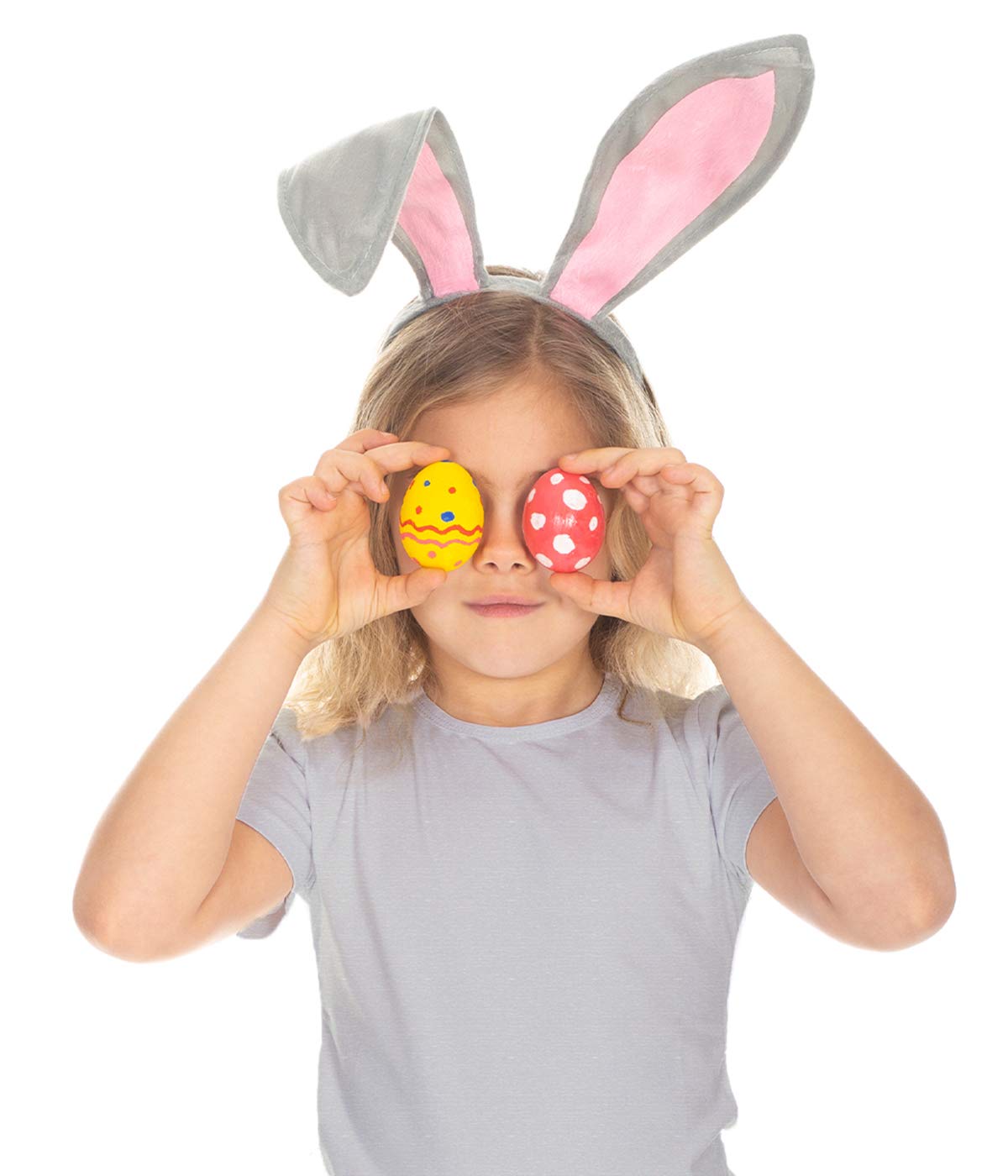 Funcredible Grey Bunny Ears and White Bunny Ears - Bunny Ears Headbands - Bunny Rabbit Cosplay Costume Accessories - Bendable Bunny Ears for Kids and Adult