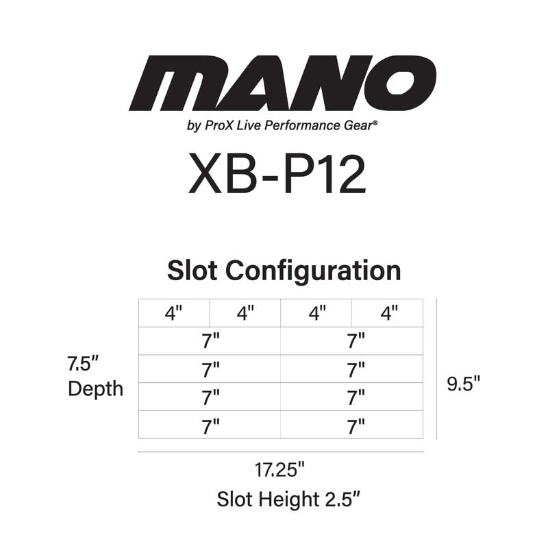ProX MANO Utility Carry Hand Bag Organizer with Dividers For Cables, LED Lighting, Tools, Mics, and Accessories - PVC Lined Interior Framing - Soft Padding - Fiberboard Bottom - XB-P12