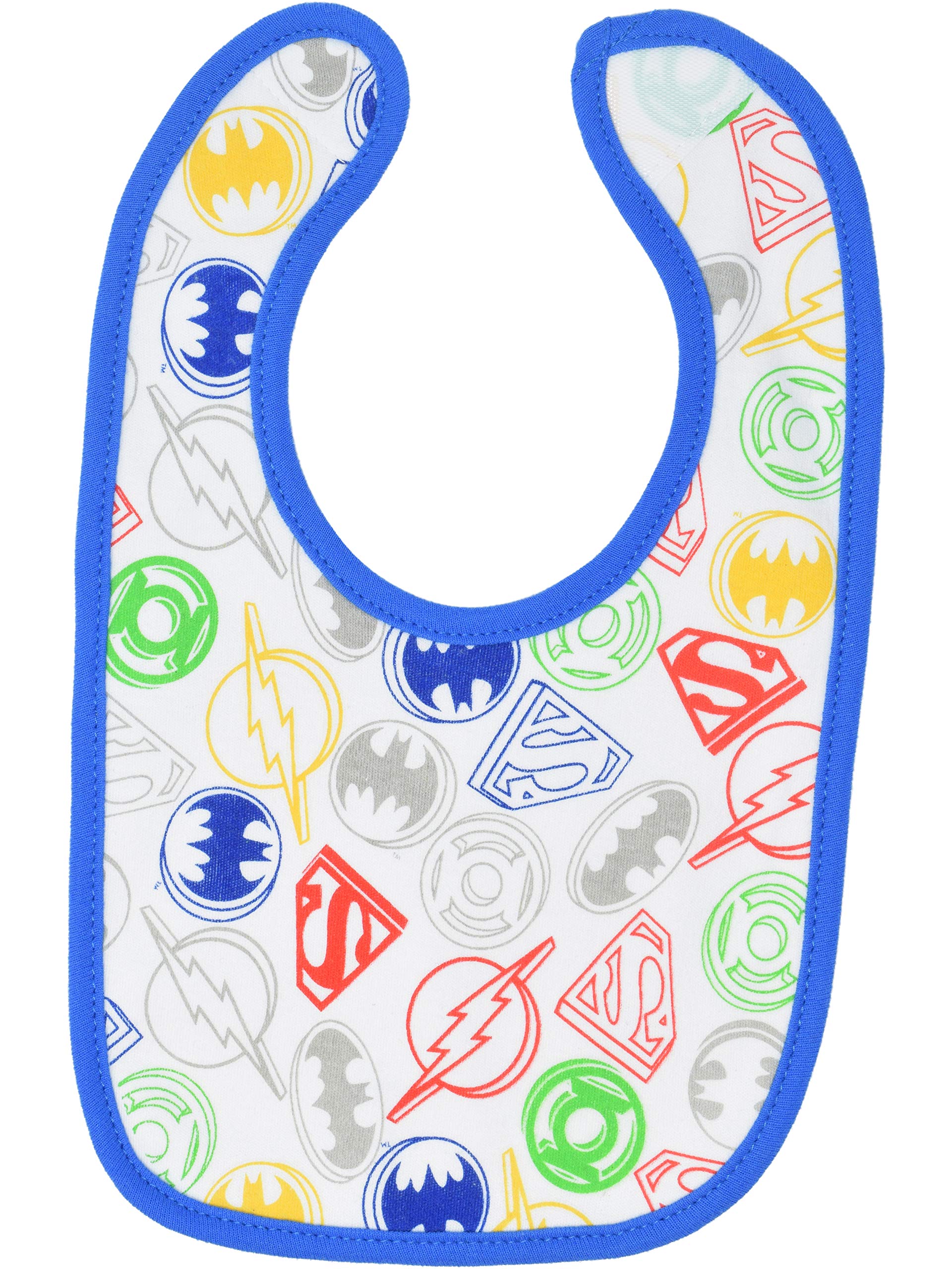Warner Bros. Justice League Baby Boys 6 Pack Bibs Superman Batman Flash Aquaman Green Lantern