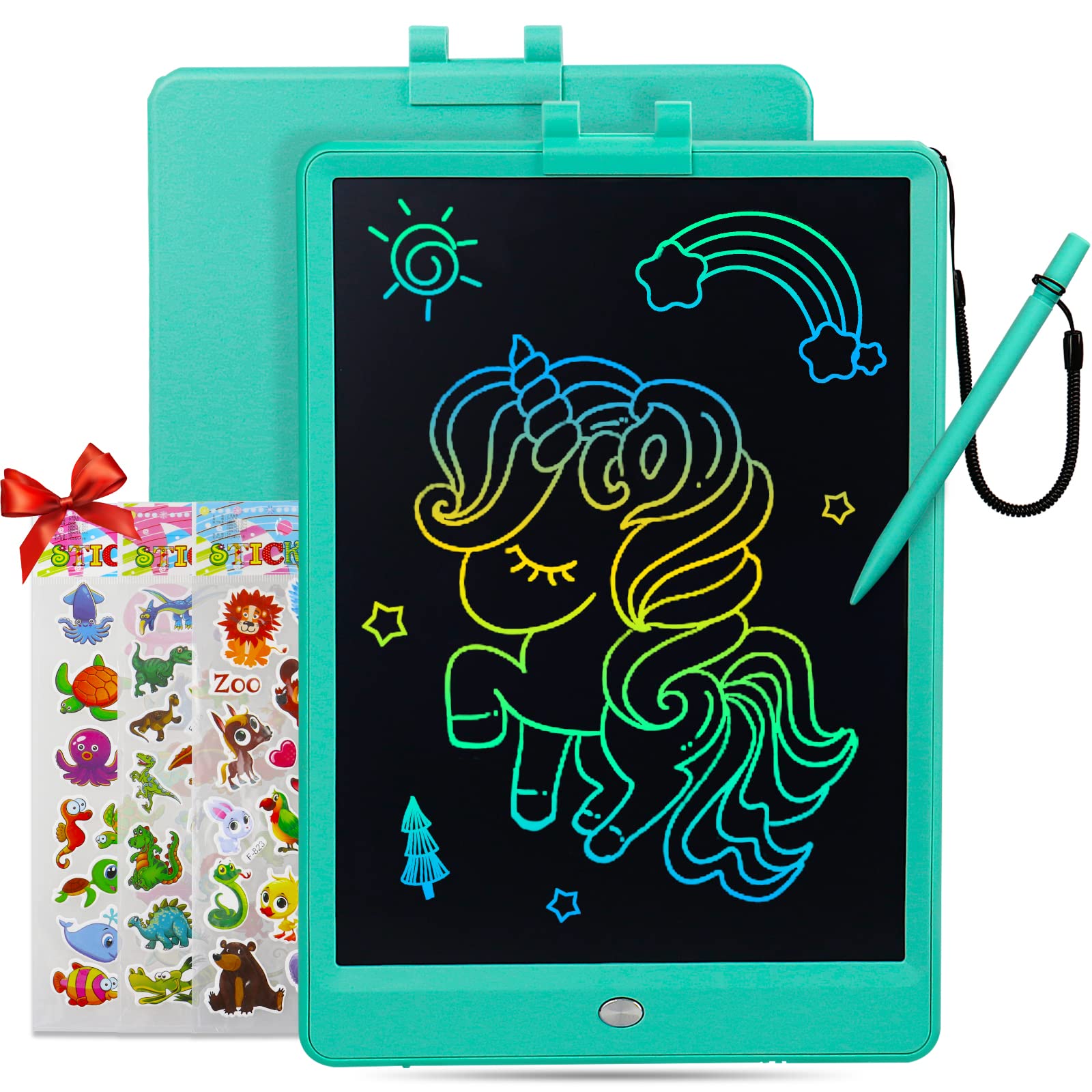 Anpow LCD Writing Tablet for Kids : 10 Inch Drawing Doddle Board Digital Writing Pad Erasable Kids Drawing Tablet Drawing Board for Toddlers Educational Learning Toy for 3-6 Years Old Birthday Gifts