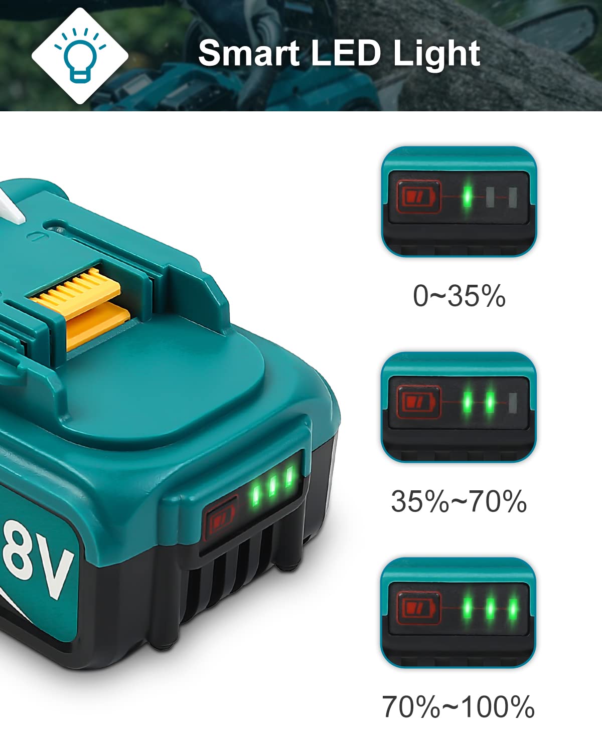 Amityke 2023 New Upgraded 18V 6.0Ah Replacement for Makita 18V Battery Compatible with Makita 18 Volt Battery BL1860 BL1850 BL1840 BL1830 BL1820 BL1815 LXT 400 Power Tools