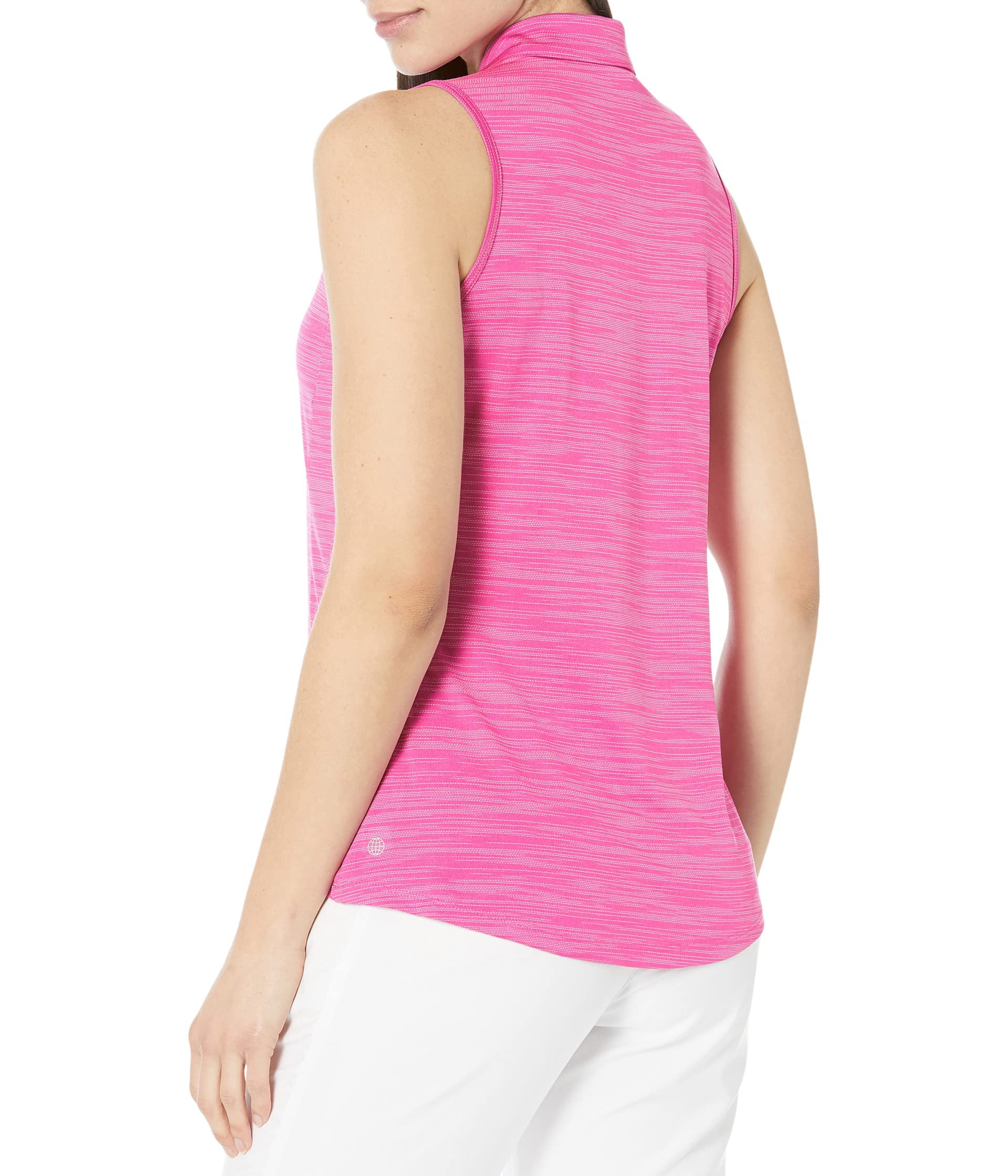 adidas Women's Standard Space Dye Sleeveless Polo Shirt, Lucid Fuchsia, Small
