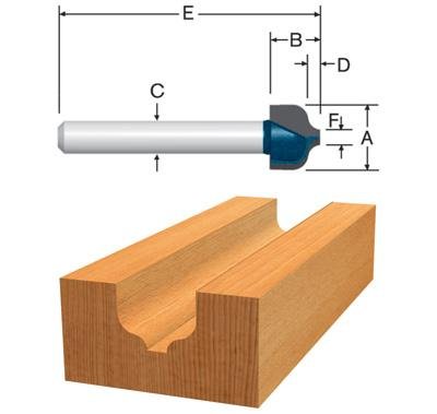 Bosch 85463M 3/4-Inch Diameter 7/16-Inch Cut Carbide Tipped Ogee Router Bit 1/4-Inch Shank