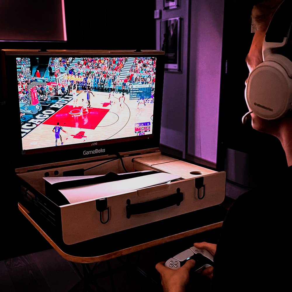 GameBoks II, Gaming Case, Screen with 1ms response Build-in, Detachable Trolley, Integrated Fan, Compatible with Newest Consoles