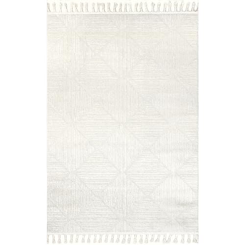 nuLOOM Kerry Geometric 3x5 Accent Rug for Living Room Bedroom Dining Room Entryway, Cream