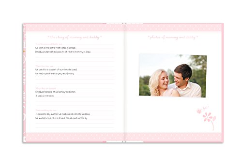 Lil Peach First 5 Years Dream Big Wordplay Baby Memory Book, Baby Keepsake Journal, Gift For New And Expecting Parents, 46 Fill In Pages, Pink